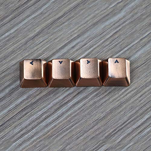 HFSECURITY Bronze QWERASDF Pure Metal Keycaps for Cherry Mx Switch Mechanical Gaming Keyboard Handmade Frosted Feel Backlit Metal Key Caps (Arrowmetalkeycaps)