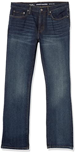 Amazon Essentials Men's Slim-Fit Stretch Bootcut Jean, Dark Wash, 29W x 34L