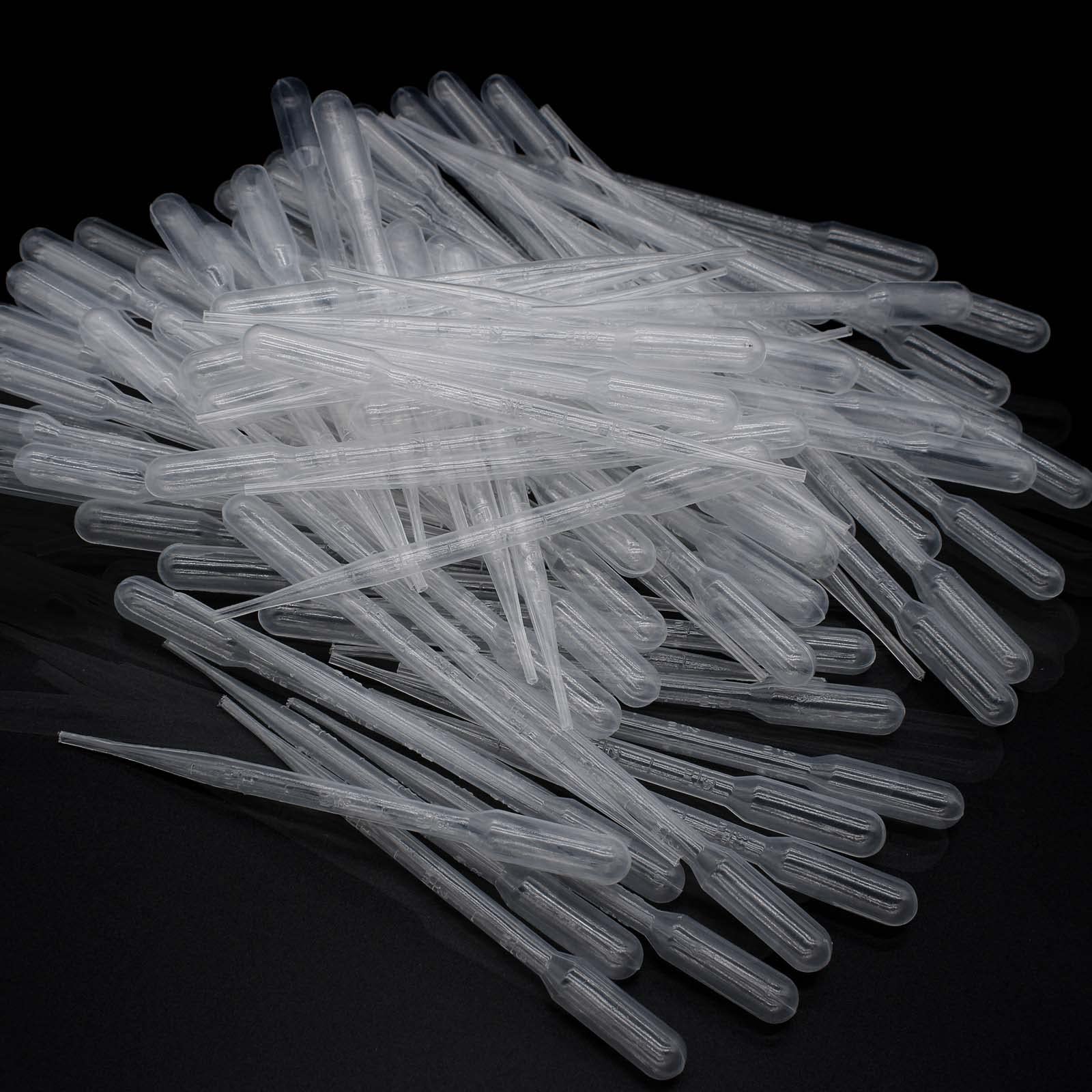 3ml Transfer Pipettes, 100PCS Plastic Disposable Transfer Pipettes Liquid Dropper Plastic Calibrated Dropper Pipetting Clear White