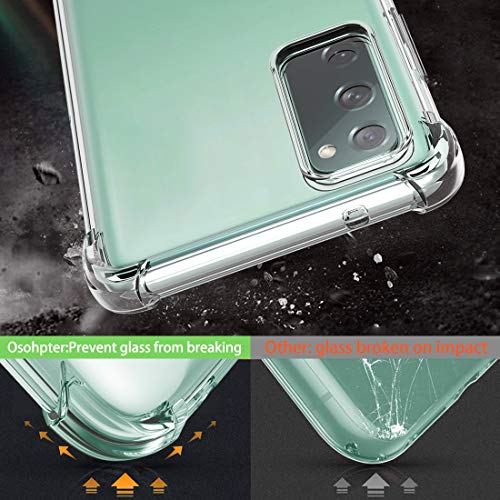 Osophter for Galaxy S20 FE 5G Case Clear Transparent Reinforced Corners TPU Shock-Absorption Flexible Cell Phone Cover for Samsung Galaxy S20 FE 5G(Clear)