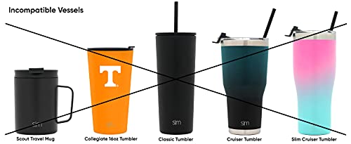 Simple Modern Tumbler Coffee Lid Replacement | Reusable Insulated Lid ONLY Fits Simple Modern, S|M Voyager | Flip Lid | Voyager Collection | Midnight Black