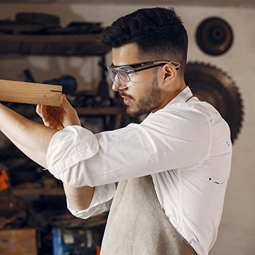 MALYHO Anti Fog Safety Glasses Safety Goggles Over Glasses Protective Glasses Clear Lenses,Adjustable Frame And Temples