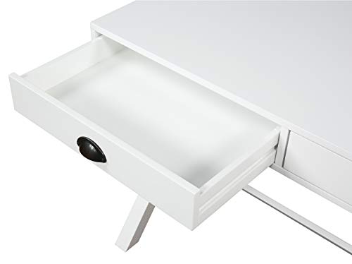 OSP Home Furnishings Washburn Chic Campaign Writing Desk, White