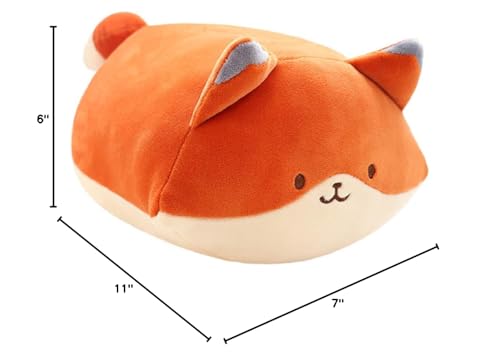 Anirollz Stuffed Animal Plush Toy – 10" Medium Plush Doll | Soft, Squishy, Cute, Comfort, Safe | Birthday Gift Pillow with Cute Character Fox Foxiroll