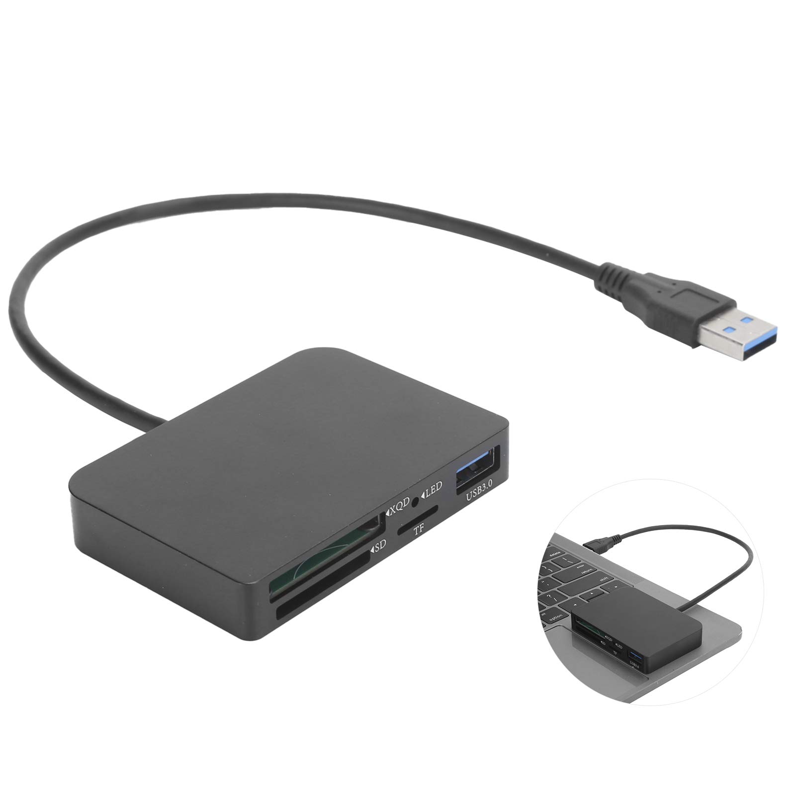 VINGVO Taidda- Card Converter, Portable Automatic Identification Aluminum Alloy Small Size Card Adapter, Plug and Play for Desktop Laptop