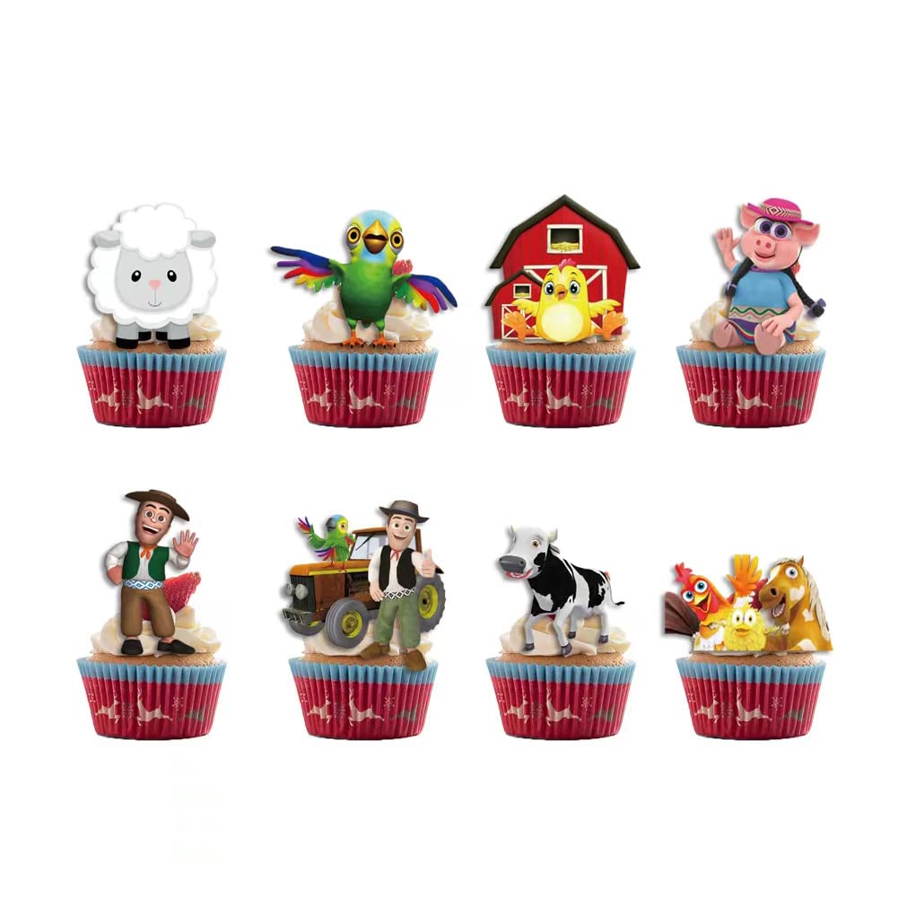 25Pack Lai Granja De Zenoon Cake Toppers Cupcake Toppers,Lai Granja De Zenoon Birthday Party Decoration Cake Decorations for Lai Granja De Zenoon party Supplies