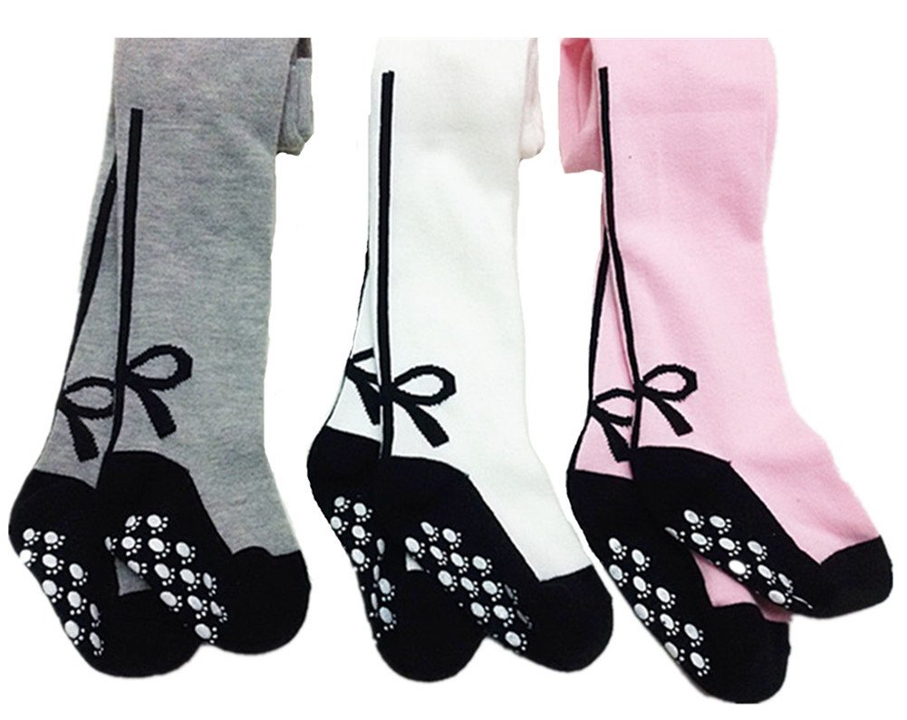 Baby Girl's Tights Stockings Non-skid Toddler Leggings Pants by Toptim (12-24M) 3 pack
