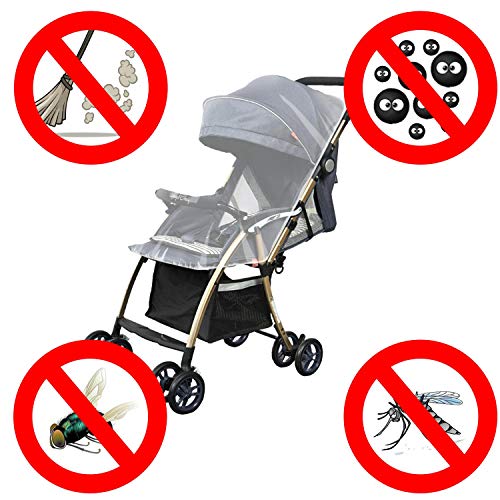 2 Pack Mosquito Net for Baby Strollers, Carriers, Car Seats, Cradles, Pack'n'Plays, Cribs,Bassinets & Playpens. High Density Baby Insect Netting Elastic & Breathable