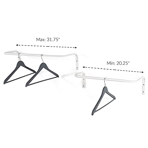 brightmaison Sofia Clothes Rack, Hanging Closet Organizer Adjustable & Wall Mount Clothes Rail Laundry Organizer Steel, White