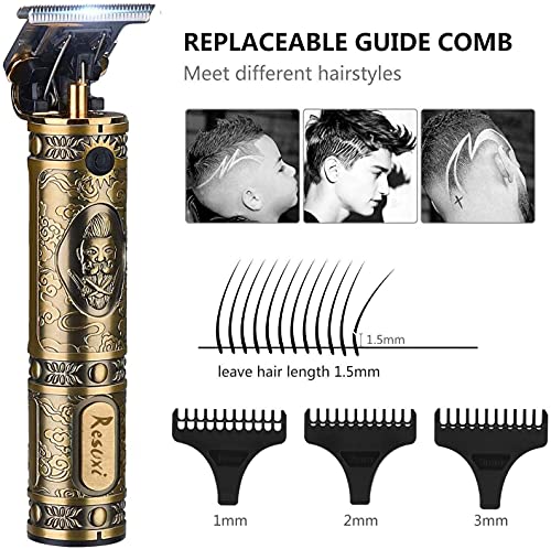 Soonsell Hair Clippers for Men,Beard Trimmer for Men, Electric T Blade Liners Outline Edgers Shaver 0mm Bald Zero Gap Grooming Kit ,Cordless Clippers for Hair Cutting
