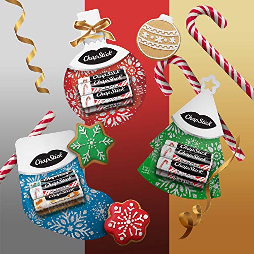 ChapStick Holiday Ornament Candy Cane Lip Balm Gift Set, Lip Moisturizer and Christmas Stocking Stuffer - 0.15 Oz (Pack of 5)