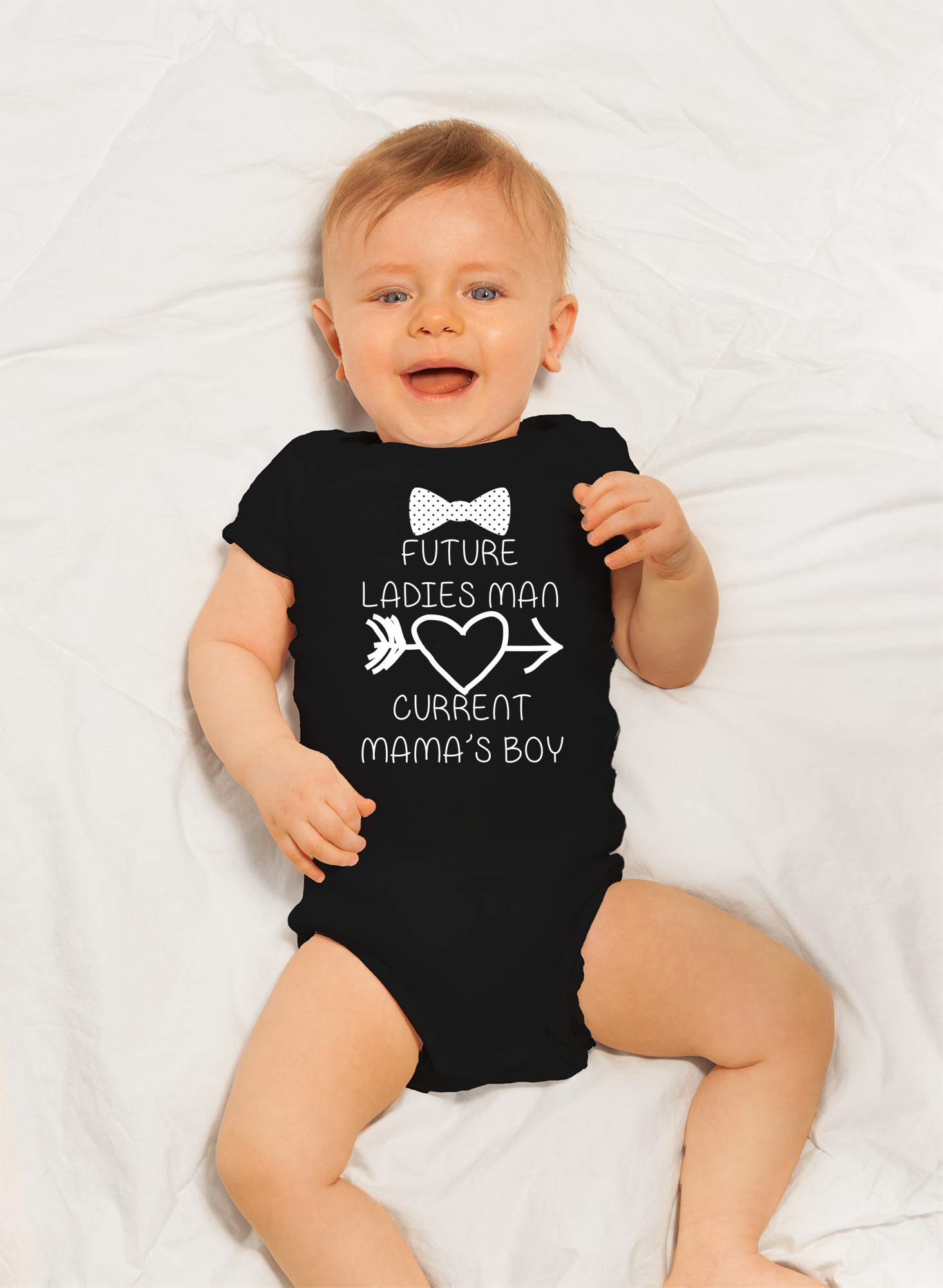 CBTwear Future Ladies Man Current Mama's Boy Bodysuit Funny Infant Comfy Baby Boy Clothes (Newborn, Black)
