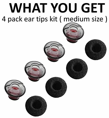 A-Focus Voyager 5200 Eartips Set, Comfortable Replacement Ear Tips Kits Earpads Foam Earbuds Ear Gels Compatible with Plantronics Voyager 5200 5210 5220 Legend Headset Medium M Gray 4 Pcs