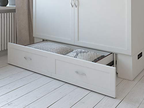 AFI Hamilton Murphy Bed Chest with Charging Station, Queen, White