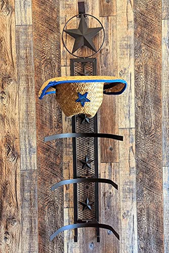BestGiftEver Metal Star 4 Cowboy Hat Rack Fold-Up Wall Hanging Decoration Rustic Western Style