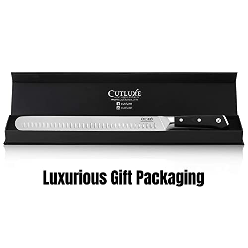 Cutluxe Slicing Carving Knife โ 12" Brisket Knife, Meat Cutting and BBQ Knife โ Razor Sharp German Steel โ Full Tang & Ergonomic Handle Design โ Artisan Series