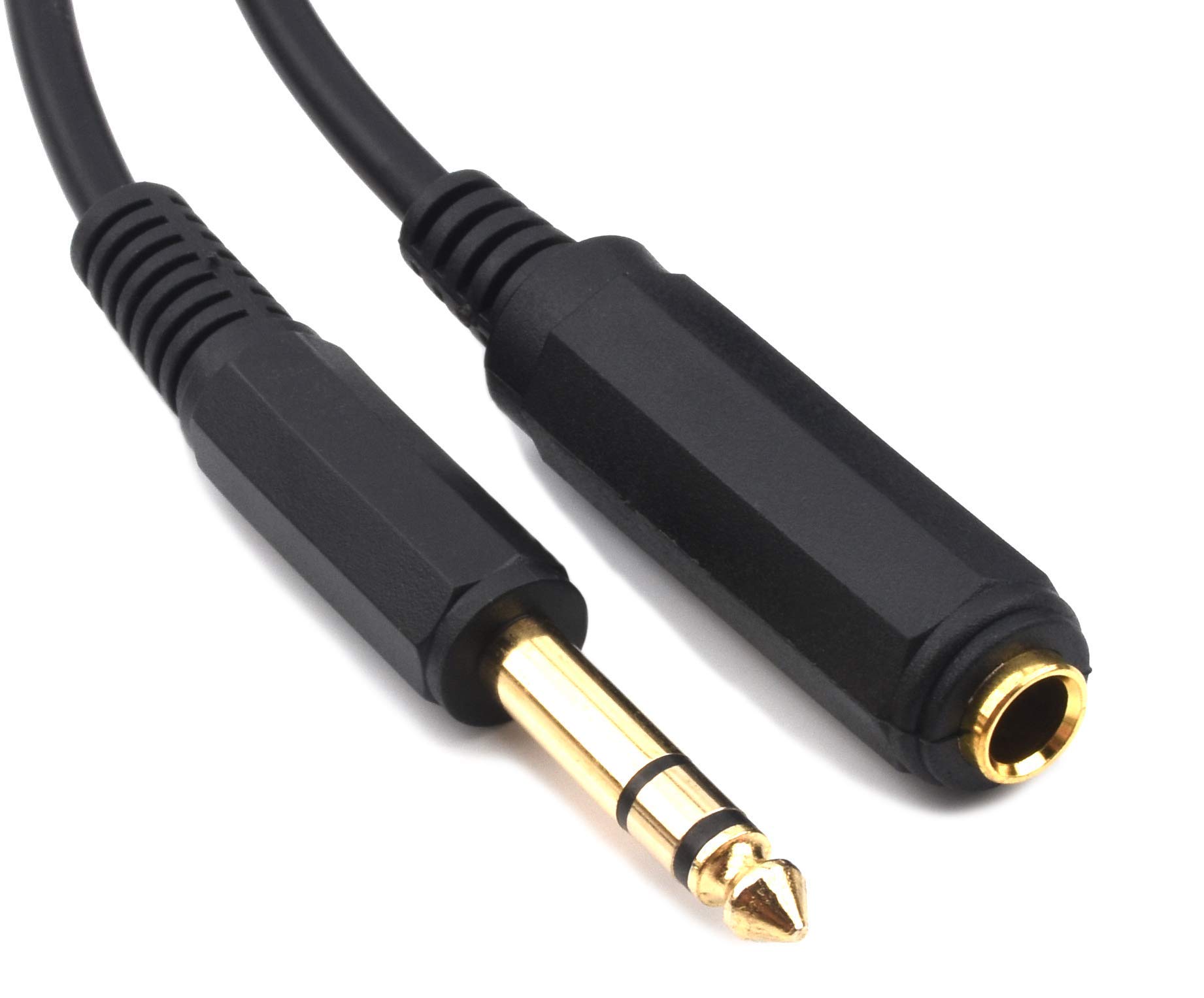 Devinal 1/4 Extension Cord, 1/4" Male to 1/4" Female Cable, 6.35mm Quarter inch Gold Plated Audio Cable Stereo Cord, 15 Feet 4.5Meters
