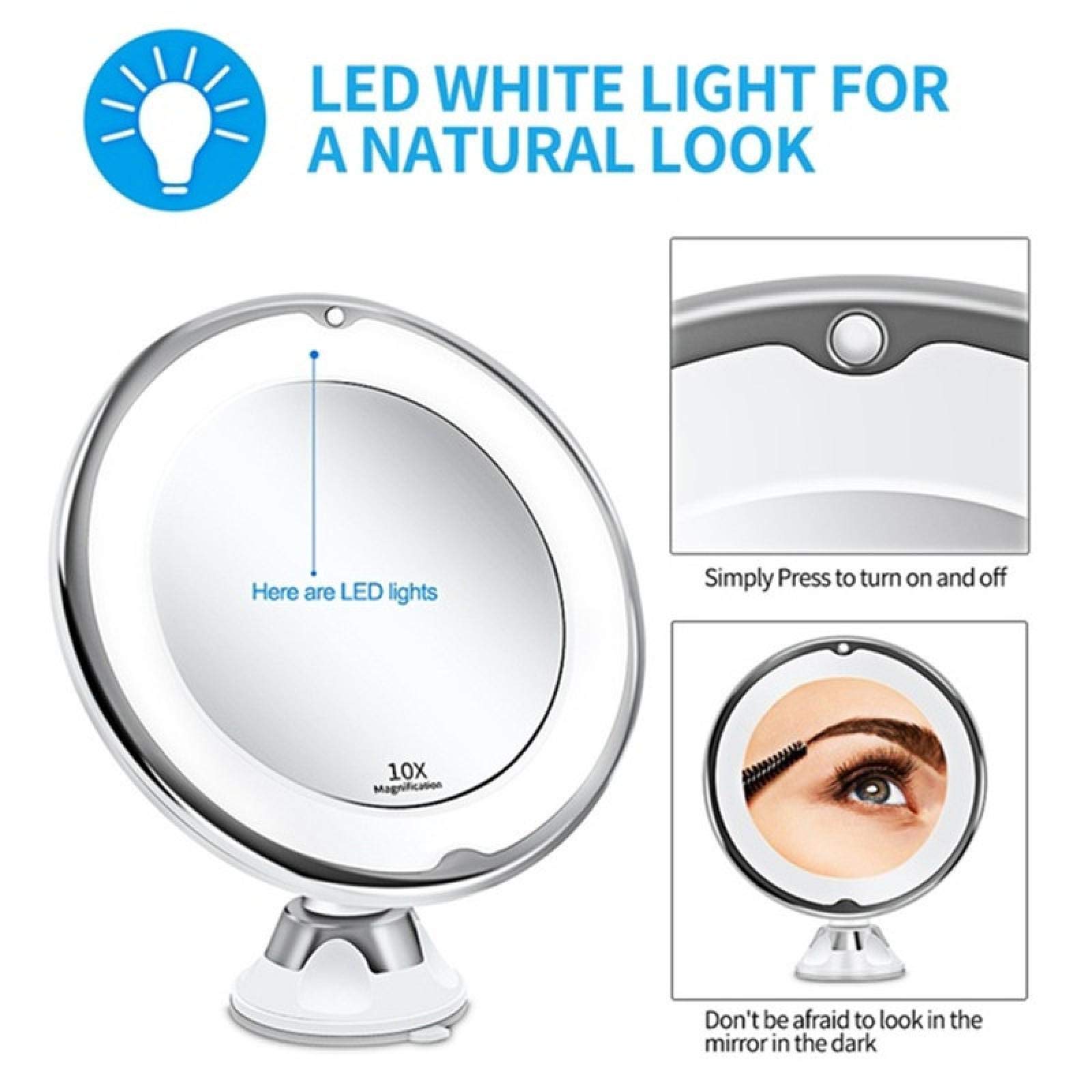 FQYYDD Illuminated Makeup Mirror Led Makeup Mirror 10X Magnification Function