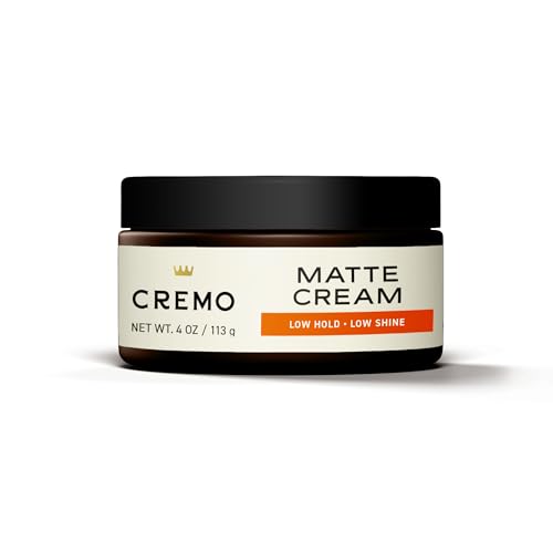 Cremo Hair Styling Matte Cream, Premium Barber Grade, Light Hold, Low Shine, Hair Cream and Hair Products For Men, 4 Oz