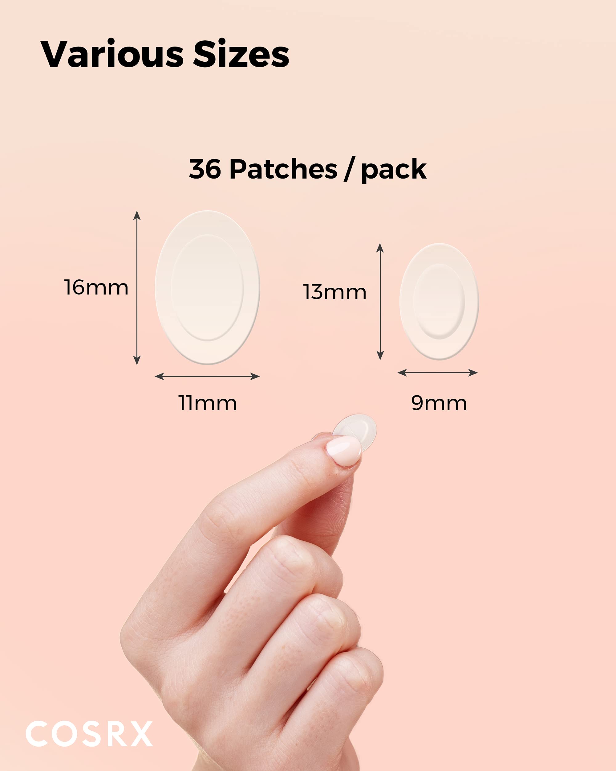 COSRX Master Patch Intensive 36 Patches | Oval-Shaped Hydrocolloid Pimple Patch with Tea Tree Oil | Quick & Easy Blemish, Zit, Spot Treatment | Salicylic Acid & Tea Tree Oil | Korean Skin Care