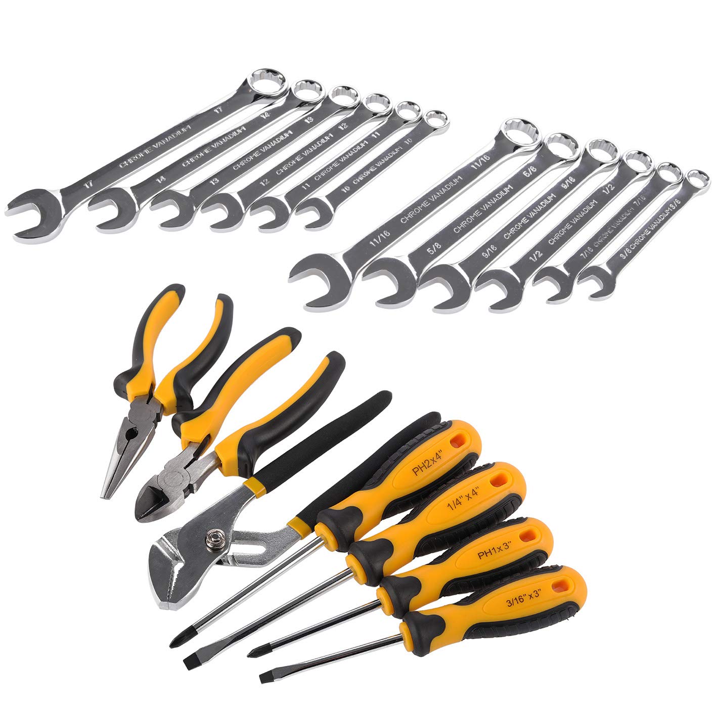 205 Piece Mechanics Tool Set, Socket Wrench Auto Repair Tool Pliers Combination Mixed Hand Tool Set Kit with Box Organizer Storage Case