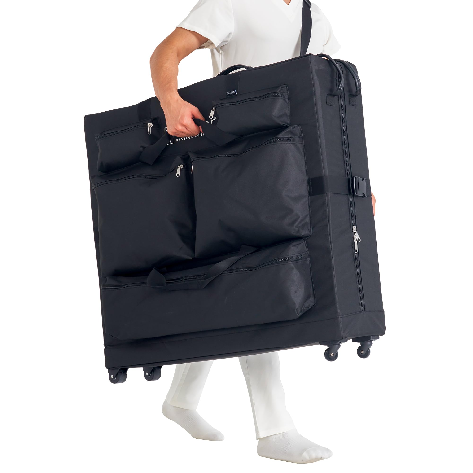 Master Massage Universal Size Wheeled Massage Table Carry Case with Wheels - Carrying Bag for Foldable Massage Bed with Castors-Fits 27โ to 32โ Width Folding Massage Tables - Black.