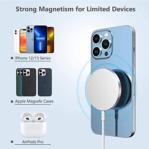 Apple MagSafe Charger iPhone 13 Magnetic Charger [Apple MFi Certified] Wireless Fast Charging Cable Cord Portable Charging Cord Compatible with iPhone SE/13/12/11/X Mini,AirPods Pro-Strong Attraction