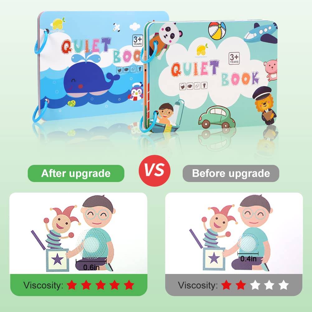 2pcs Quiet Book for Toddlers,Montessori Activity Toys Busy Book Educational Preschool Learning Book for Toddlers 3-6,Toddler Activity Educational,Multi-Element Multi-Page Theme Gameplay
