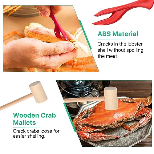 Aemygo 26 Pcs Seafood Tools Set Include Crab Crackers, Seafood Scissors, Lobster Sheller, Crab Hammer,and Shellfish Forks,Nutcracker Nut Cracker Set