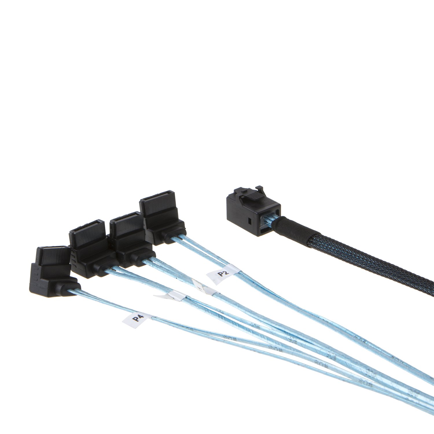 CableCreation Internal HD Mini SAS (SFF-8643 Host) - 4X SATA (Target) Angle Cable, SFF-8643 for Controller, 4 Sata Connect to Hard Drive, 0.5M / 1.6FT