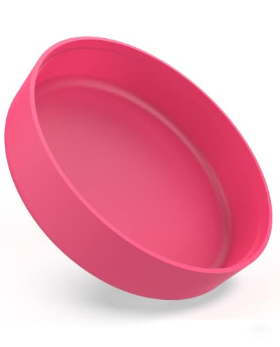 ALIENSX Protective Bottom Boot for YETI Rambler 18oz/12oz and Yeti Yonder 25oz Water Bottles, Anti-Slip Silicone Sleeve Cover, Travel Pet Bowl for Dog Cat Food Feeding, BPA Free (12/18oz, Pink)