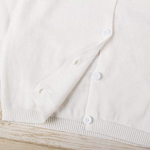 COTTON FAIRY Baby Girl Knitted Cardigan Sweater White 24 Months