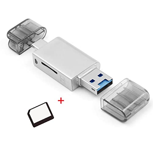 ChenYang Nano Memory Card & TF Micro SD Card to USB C & USB 2.0 Card Reader Adapter Plug & Play