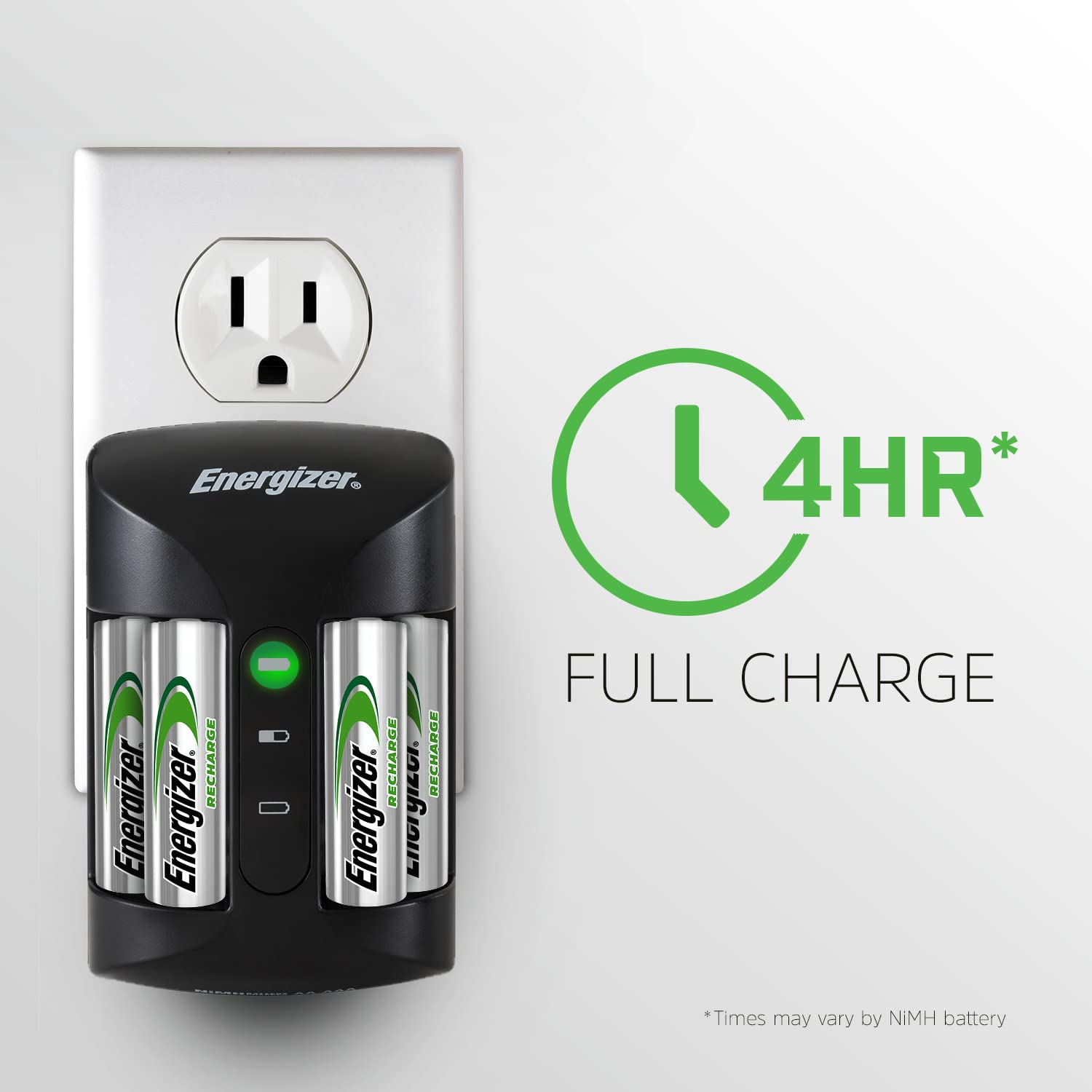 Energizer Rechargeable AA Batteries, Recharge Power Plus Double A Battery Pre-Charged and Rechargeable AA or AAA Battery Charger Set, Includes 8 Pre-Charged AA Batteries Combo Pack