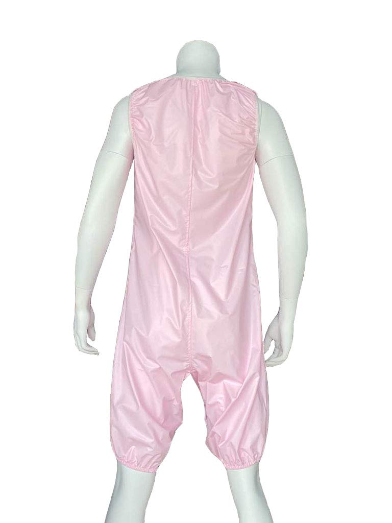 Haian PVC AB Unisex Snap Through Crotch Romper (3X-Large, Baby Pink)