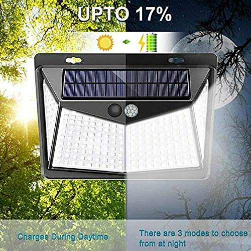 208 LED Outdoor Solar Lights, Motion Sensor Lights, 3 Lighting Mode, 270° Wide Angle, Waterproof and Durable, Easy to Install, for Home Garden Garage Yard Deck
