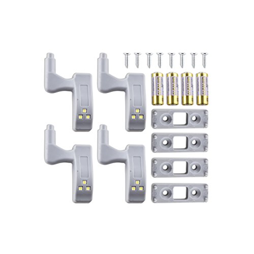 BAZZ Integrated LED Hinge Gadget Closet and Drawer Light, Wireless, Easy Installation, Batteries Included, Long-Lasting, 2.75-in, White