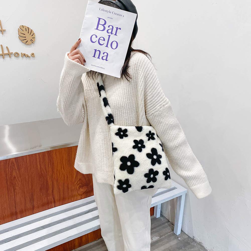 Aktudy Plush Shoulder Bag Crossbody Handbag Women Bag Messenger Bag
