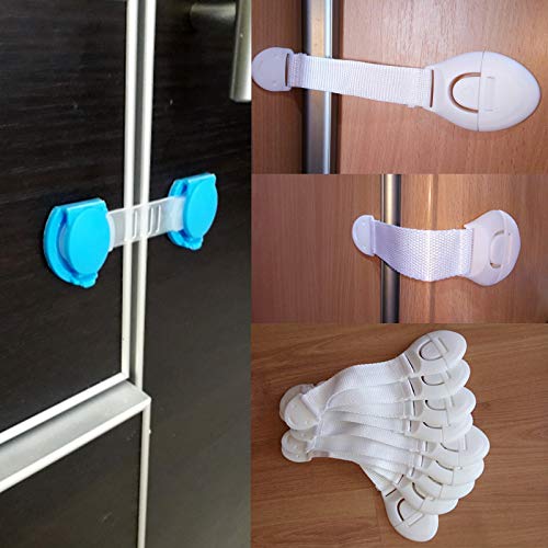 Child Lock Protection of Children Locking Doors for Children's Safety Kids Safety Plastic Protection Safety Lock (White)