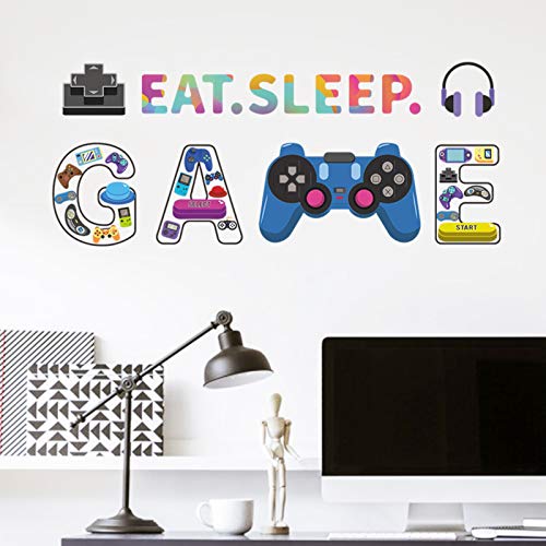 Gamer Wall Decals Controller Video Games Wall Stickers for Boy Bedroom Kids Room Playroom Nursery Home Decoration (Game)