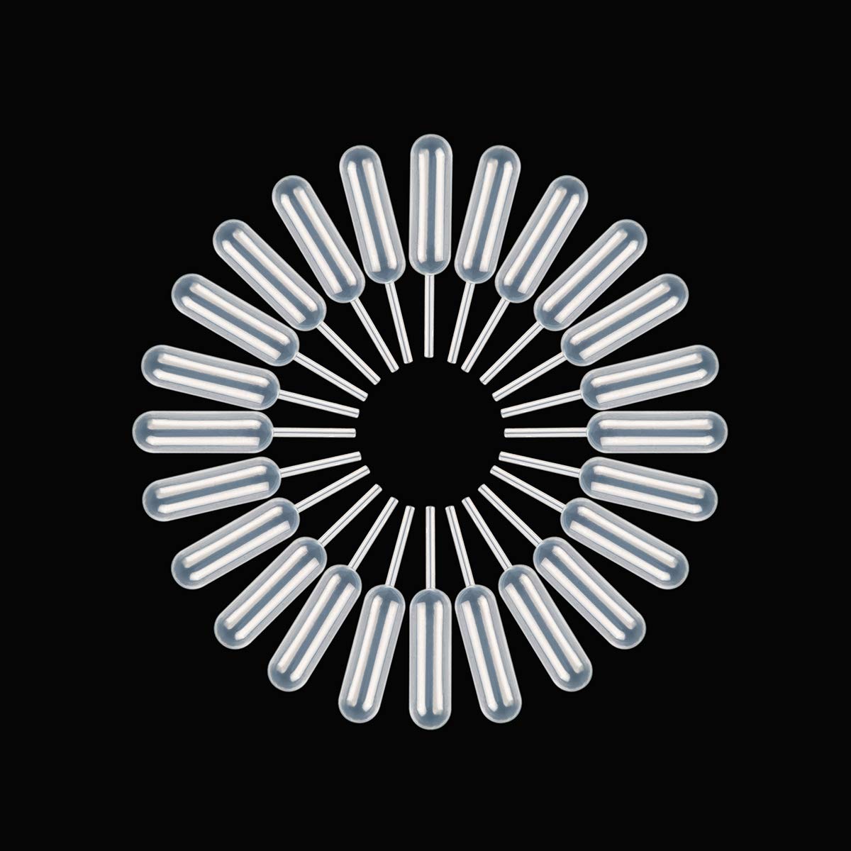 Crafare 130pcs 4ml Disposable Plastic Pipettes Squeeze Transfer Dropper Liquor Infusers for Strawberries Chocolate, Cupcakes