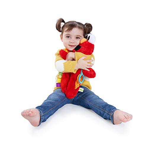 Bright Starts Sesame Street Elmo Travel Buddy Plush Take-Along Stroller or Carrier Toy, Ages 0-12 Months
