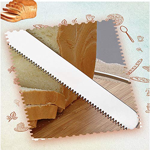 Bread Knife,Bread Slicer,10-Inch serrated knife, High Carbon Stainless Steel Cake Knife, Serrated Bread Cutter with two green splitters