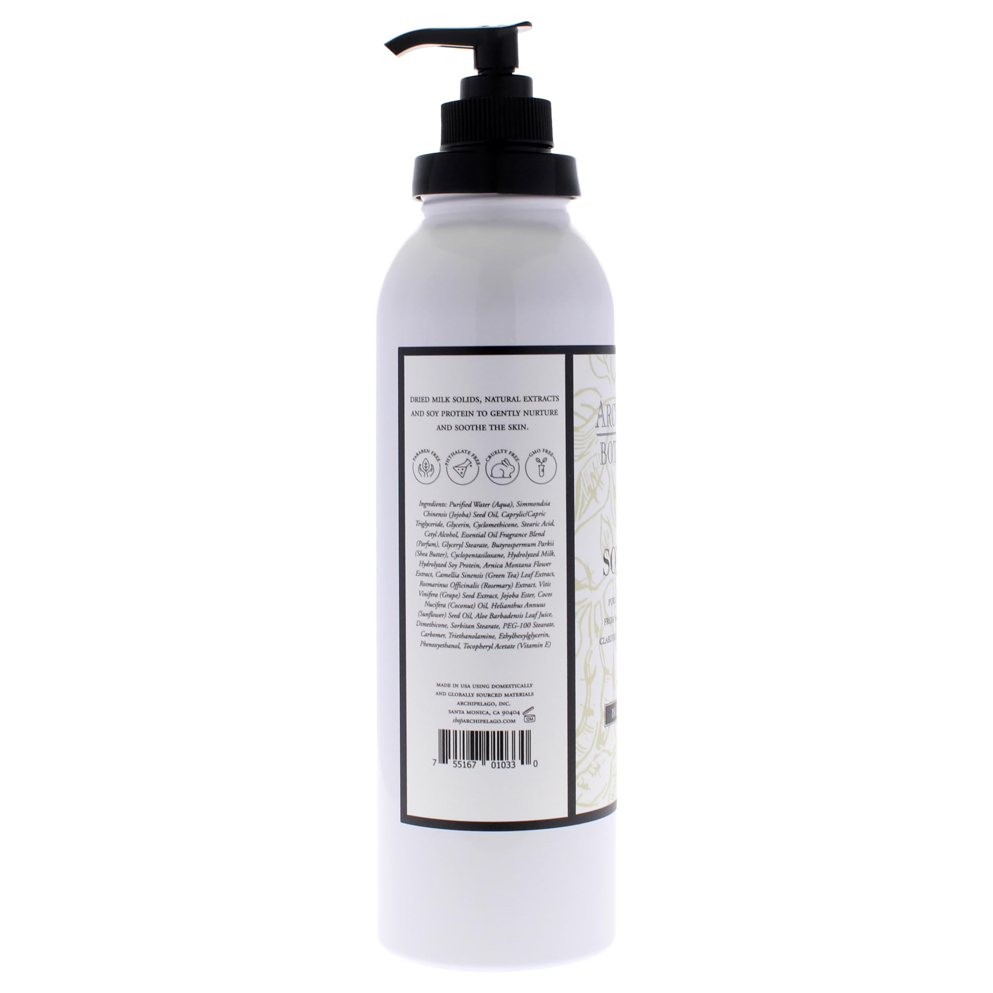 Archipelago Botanicals Soy Lotion, Milk, 18 Fl Oz