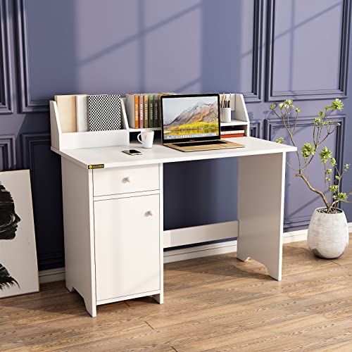 ALISENED Computer Desk with Drawers and Hutch,Small Home Office Desk,Wood Desk Executive Desks with Storage Shelf, Writing Desk with File Drawer for Bedroom Small Space