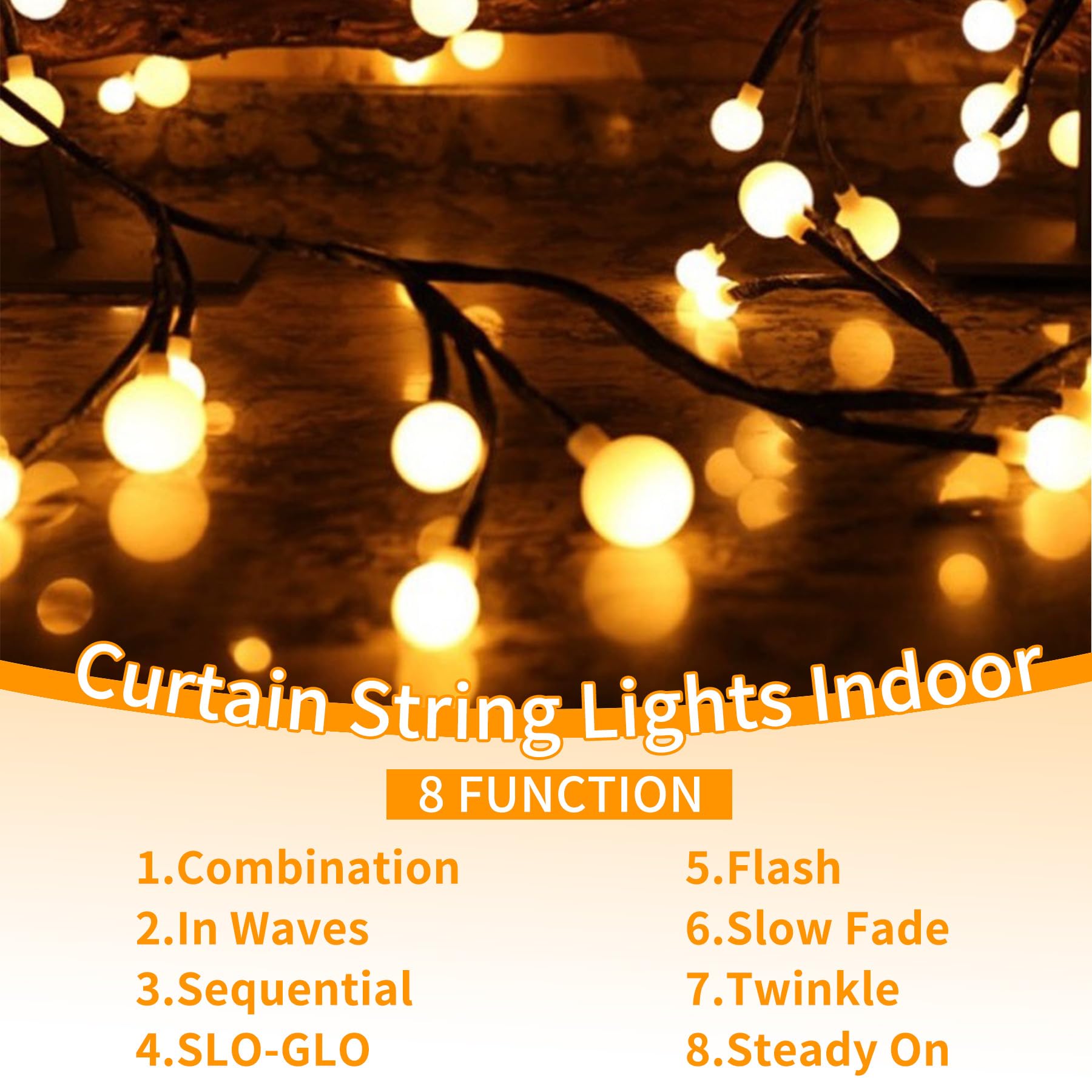 43 ft 70 Led Christmas Lights Globe String Lights Plug in for Bedroom Decor Indoor Outdoor Fairy Light for Home Wall Garden Decorations Warm White