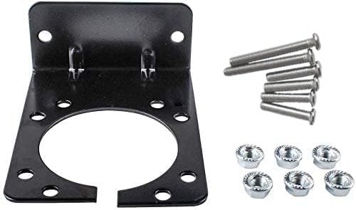 4 Flat to 7 Blade Trailer Light Adapter, Wiring Reverse Plug Connector with Mounting Bracket for Car Truck RV Side to Trailer Side Towing Solutions, RV 7 Pin to 4 Pin Trailer Adapter
