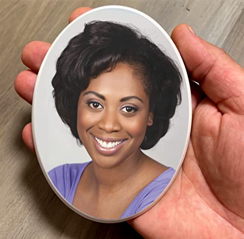 Ceramic Memorial Photo Tile - Oval Picture for headstones. Photo Memorial Plaque. 4.7" x 3.5". Large Size. 100% Weatherproof.