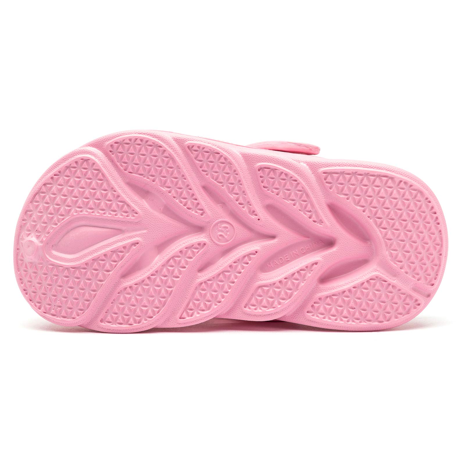 HOBIBEAR Girls Classic Graphic Toddler Garden Clogs Slip on Water Shoes (Pink-Size 1.5-2 Infant)
