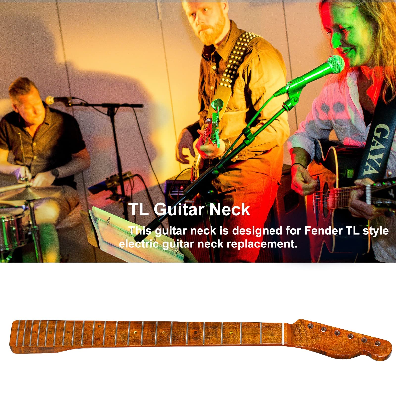 21 Fret Maple Fretboard Guitar Neck for TL Style Guitar, Rubbing Paint Process